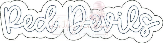 Red Devils Double Applique Design. Red Devils Offset Applique - Etsy