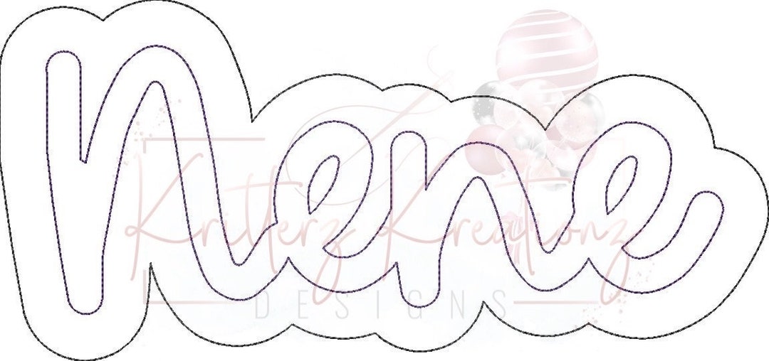 Nene Double Applique Design. Nene Offset Applique Design. Grandma Name ...