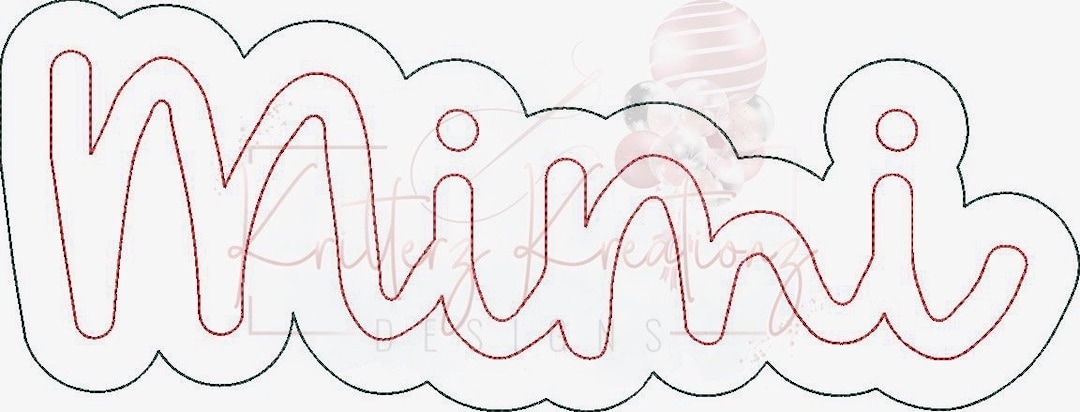 Mimi Double Applique Design. Mimi Offset Applique Design. Grandma Name ...