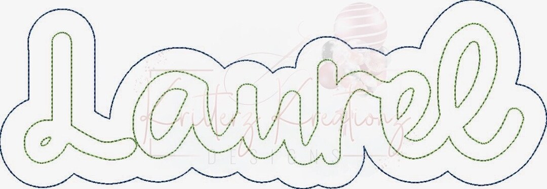 Laurel Double Applique Design. Laurel Offset Applique Design. School ...