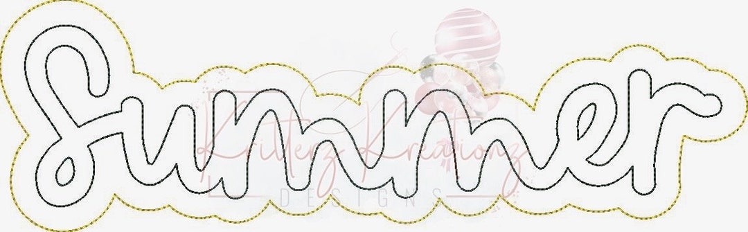 Summer Double Applique Design. Summer Offset Applique Design. Shirt ...