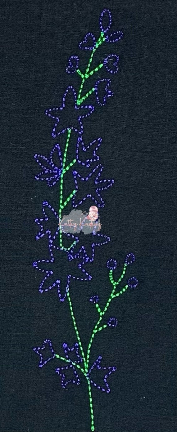 Larkspur Embroidery Design. July Birth Month Flower. Flower - Etsy