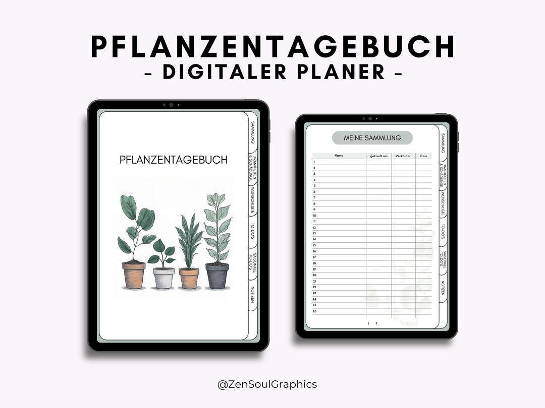 Digital Plant Diary, Plant Journal, Notebook for Plants, Plant Planner ...