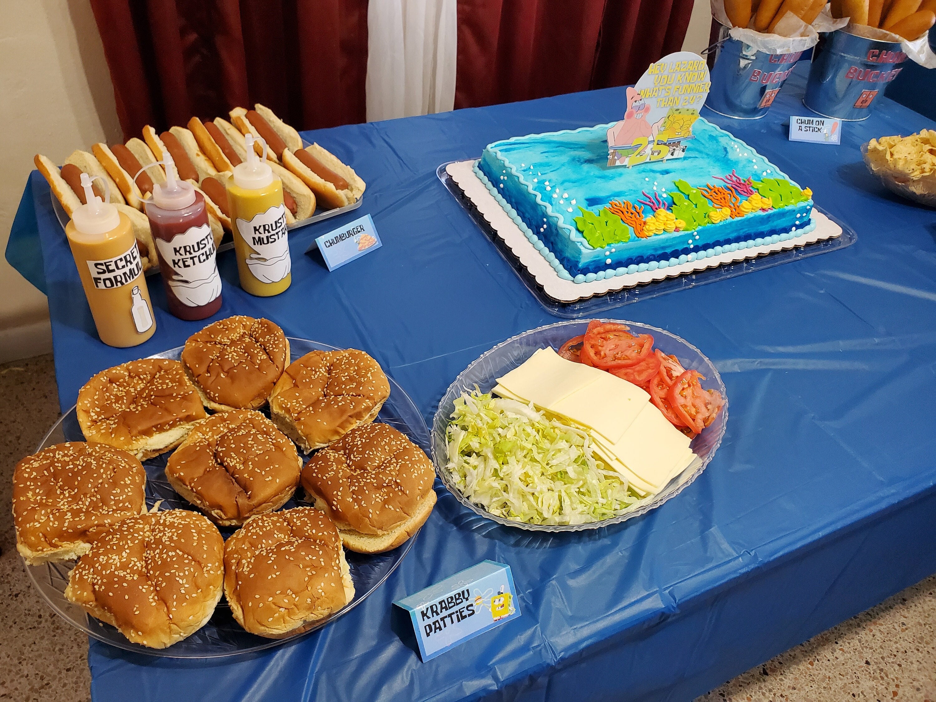 Spongebob Birthday Themed Food Label Physical - Etsy