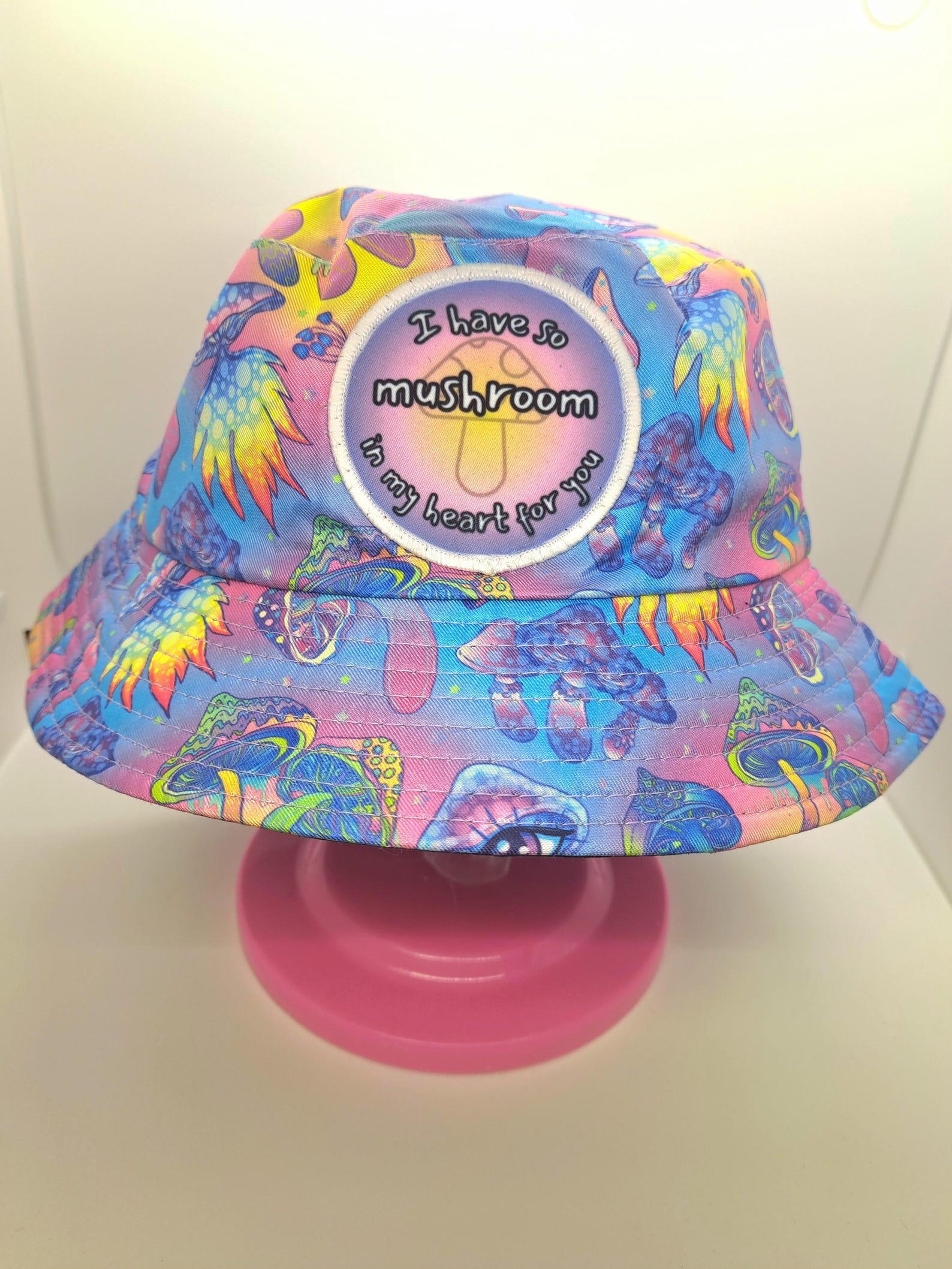 Trippy Mushroom Bucket Hat With or Without "so Mush Room" Patch ...