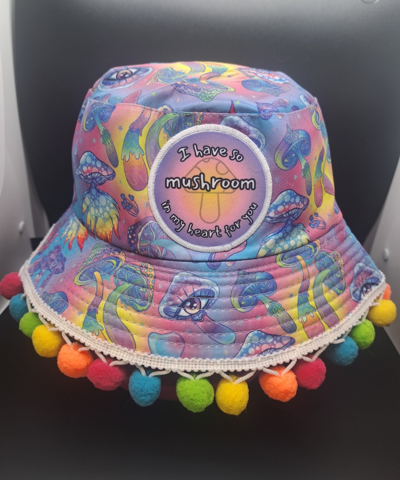 Trippy Mushroom Bucket Hat With or Without so Mush Room Patch ...