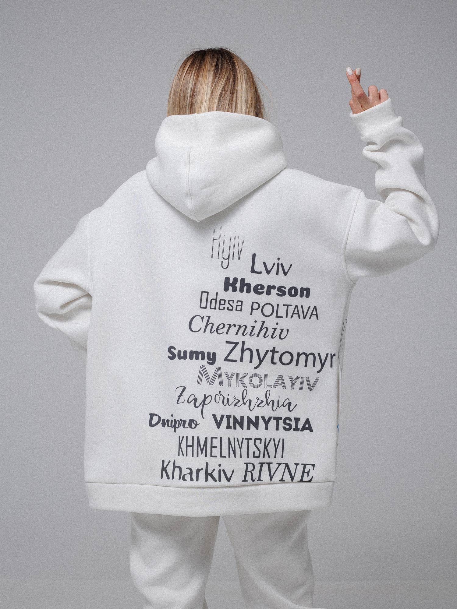 Ukraine Print Oversized Unisex Hoodie White Sweatshirt for Ukraine ...