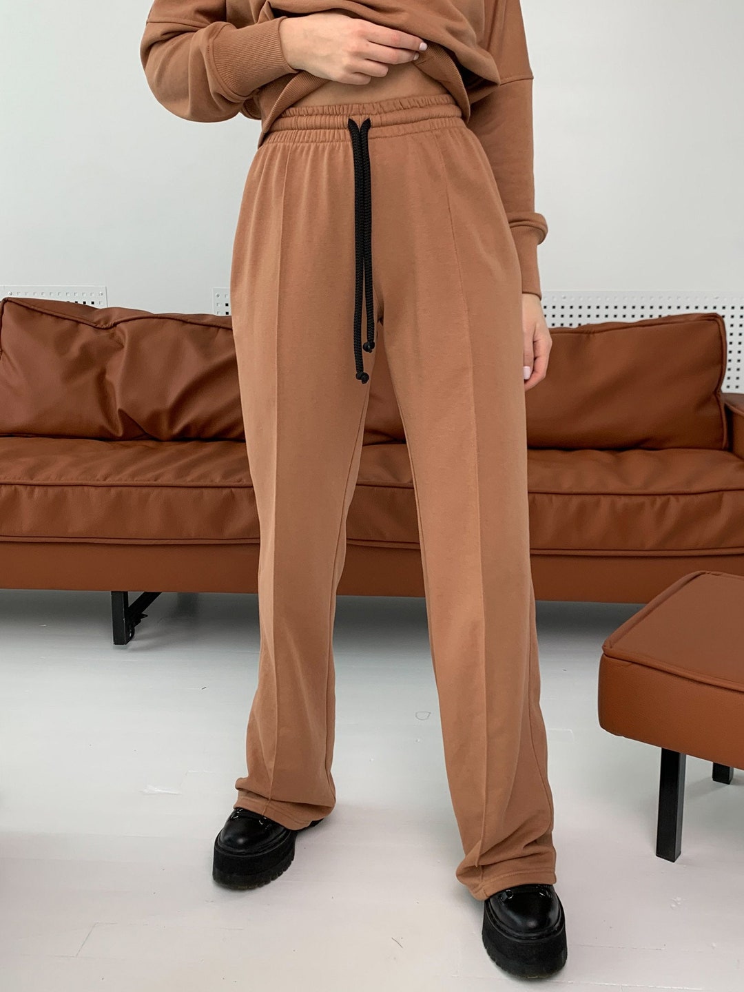 Flare Pants, Basic Flare Pants, Sporty Pants, Brown Pants, Loose Pants ...