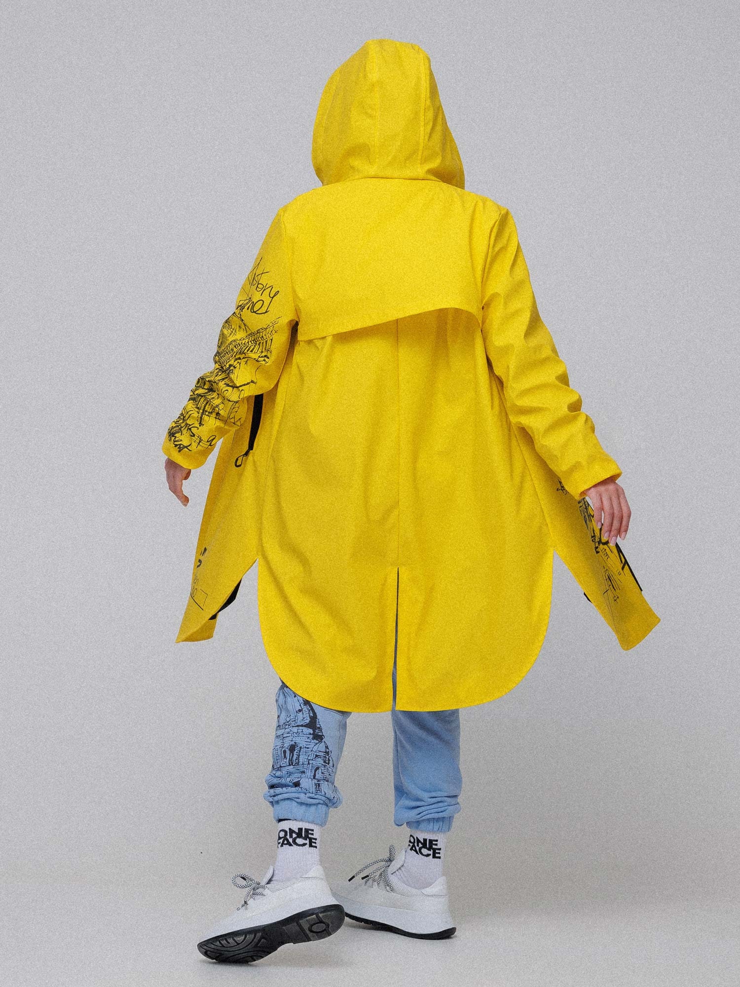 Raincoat With Architectural Pattern, Raincoat, Water-repellent Coat ...