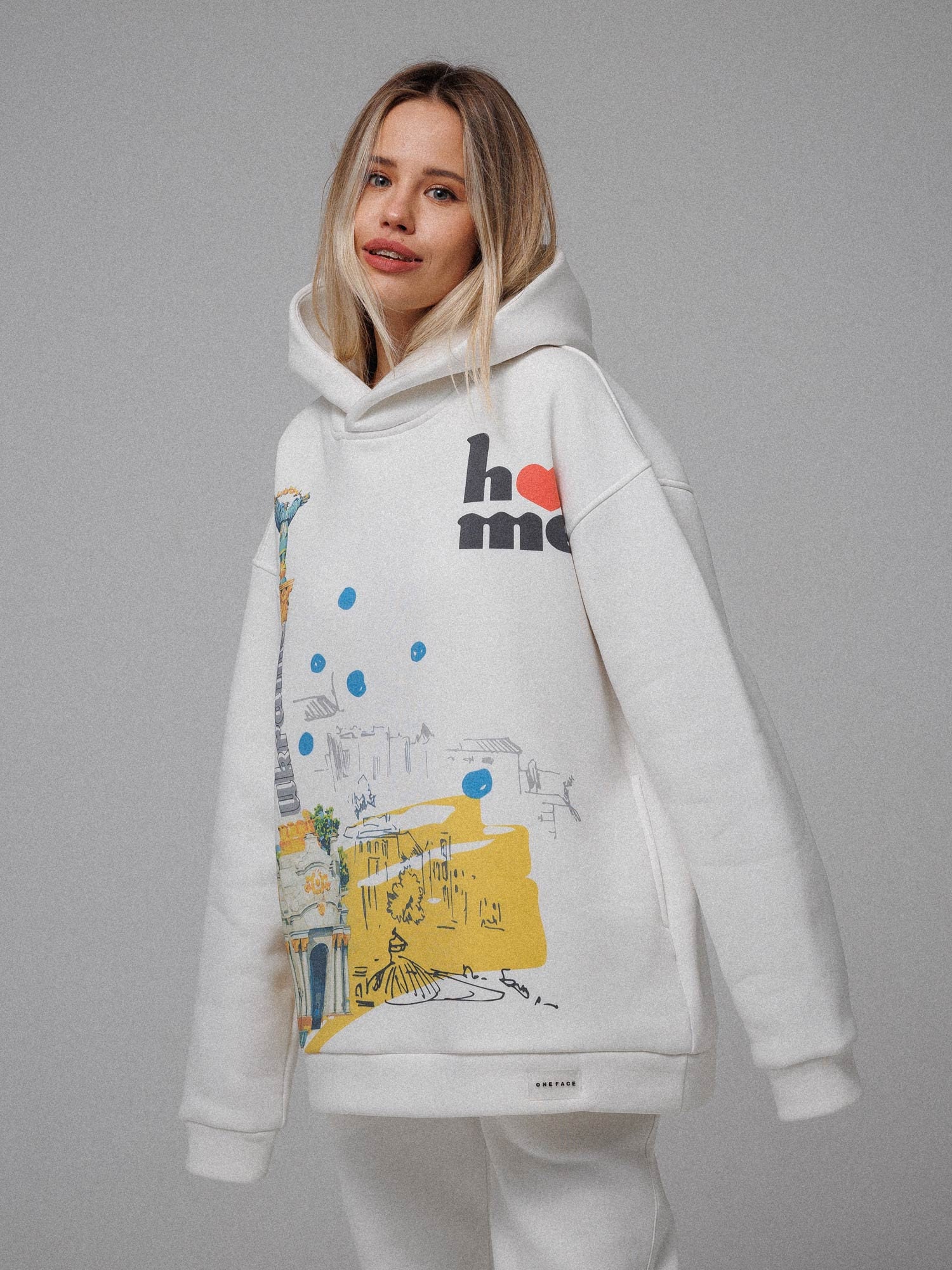 Ukraine Print Oversized Unisex Hoodie White Sweatshirt for Ukraine ...