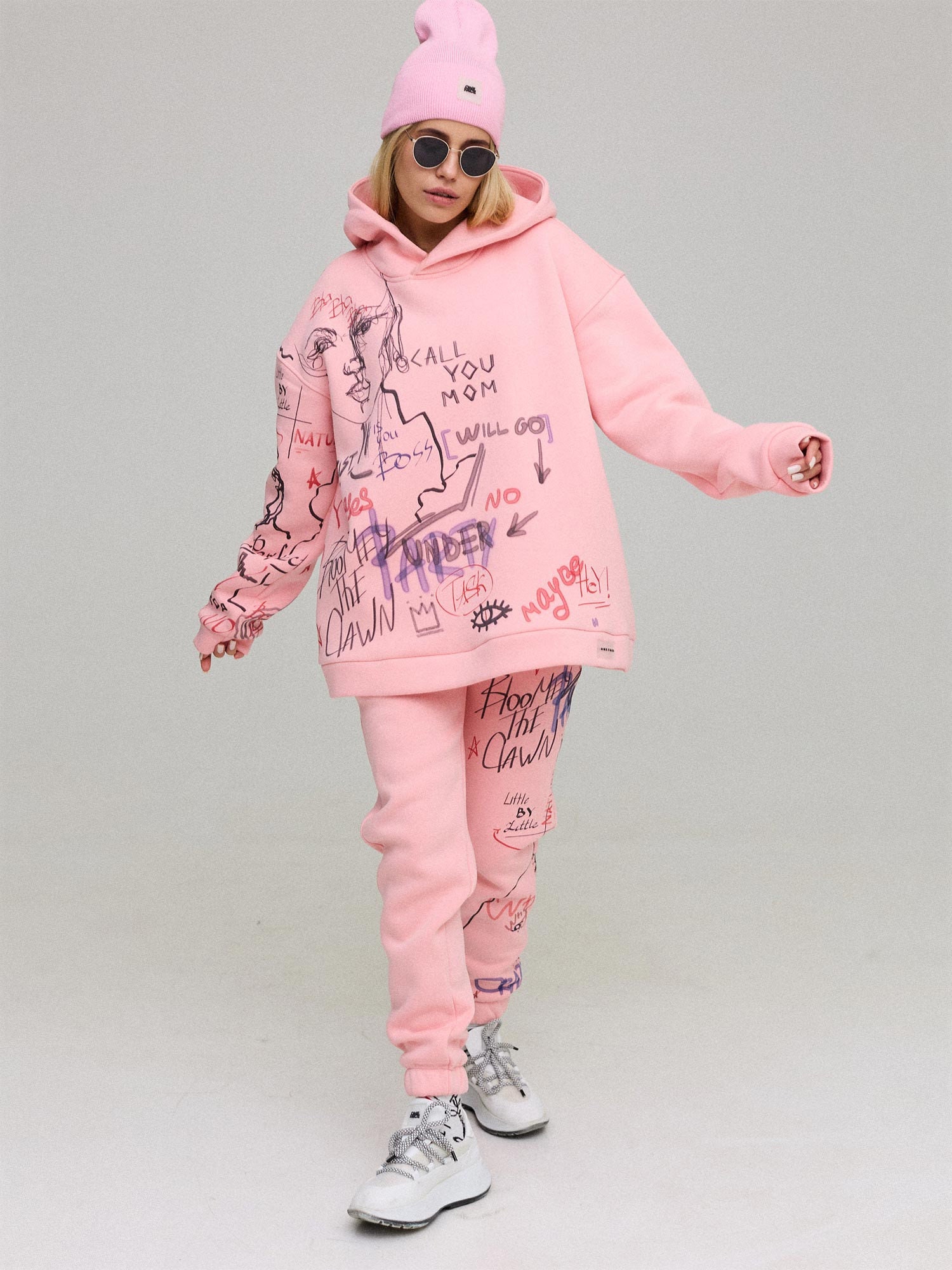 Pink Stylish Womens Track Suit: Hoodies and Joggers Set, Perfect for ...