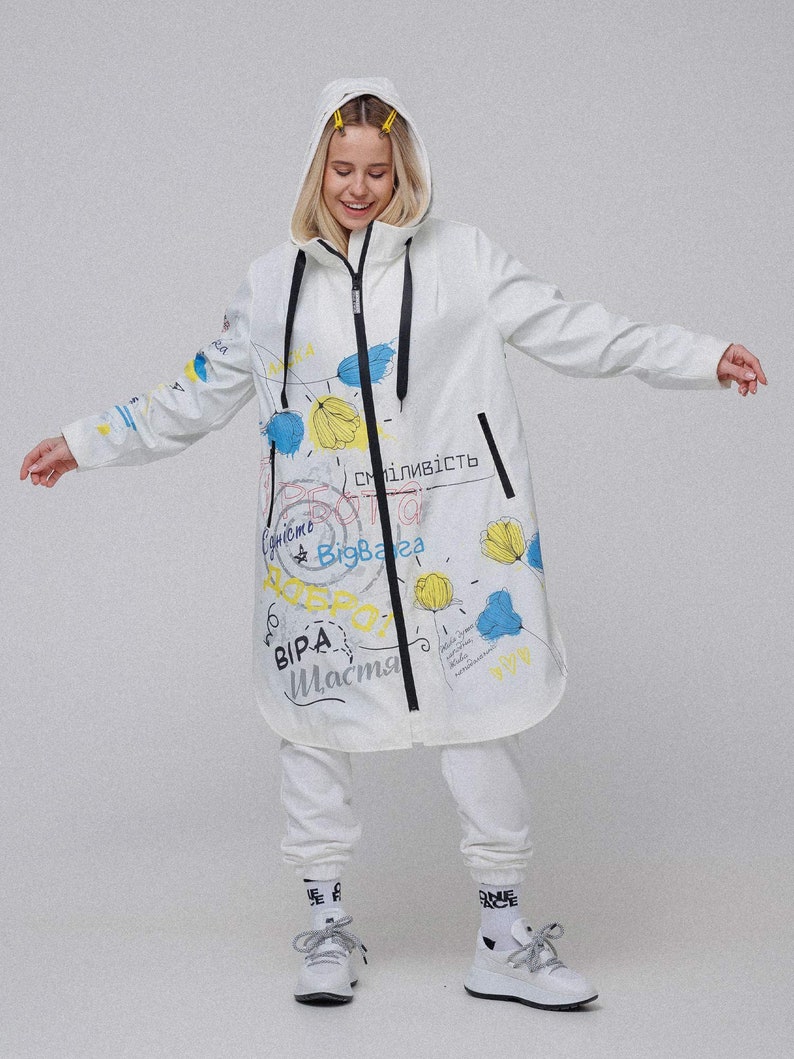 Raincoat With Ukrainian Pattern, Fashionable Rain Jacket, Waterproof ...