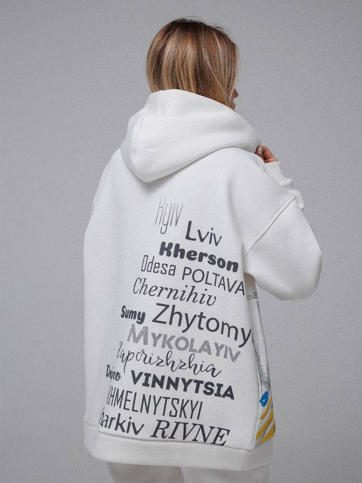 Ukraine Print Oversized Unisex Hoodie White Sweatshirt for Ukraine ...