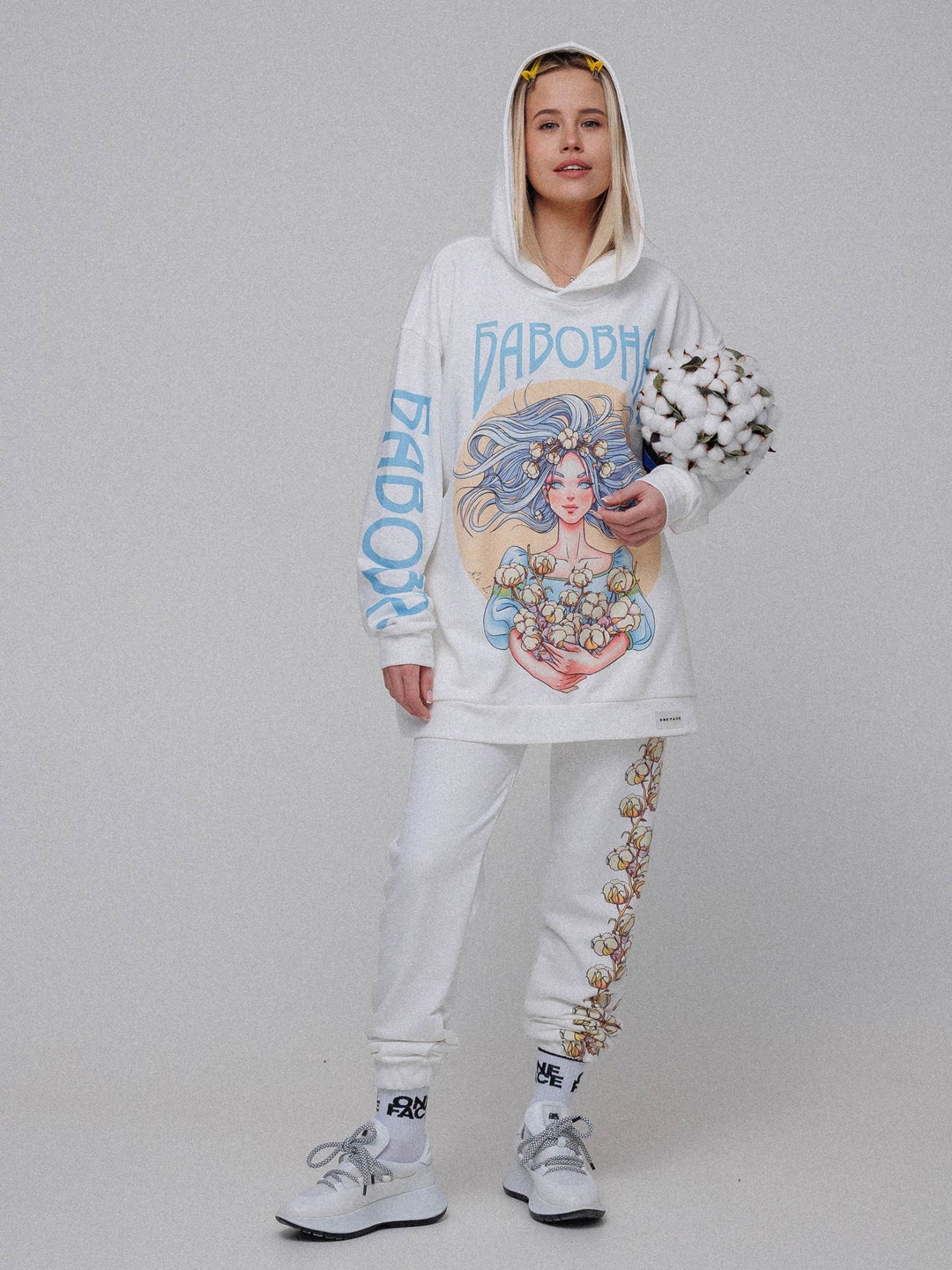 Cute White Women Suit Set Whith Ukraine Print Two Piece Suit - Etsy