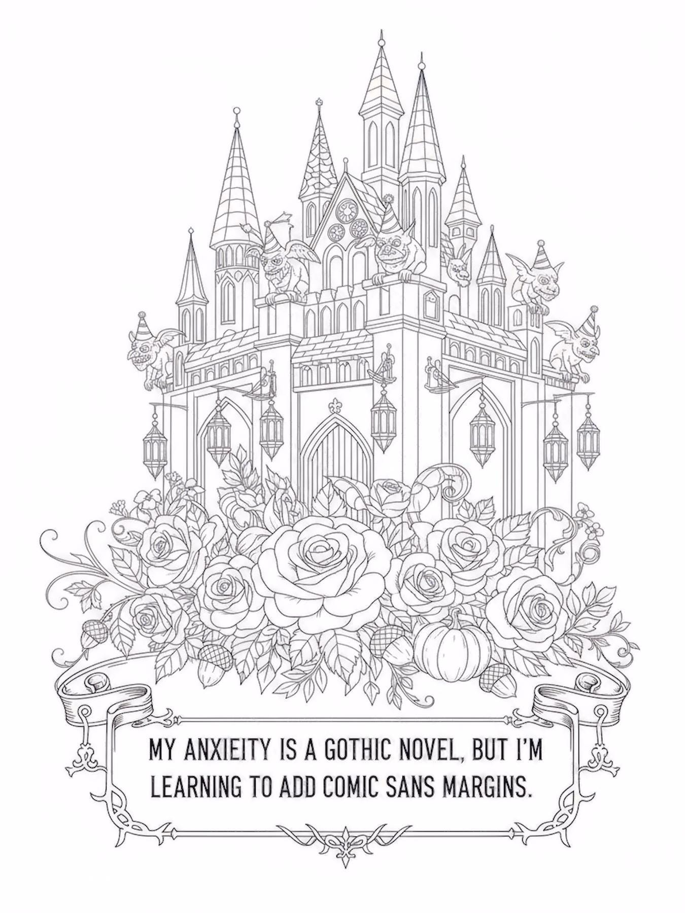 Funny Fall Gothic Mindfulness Printable Art Pack | Stress Relief ...
