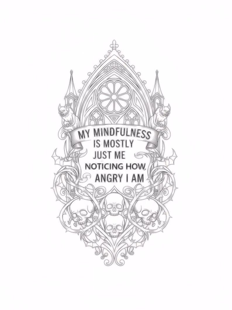 Funny Fall Gothic Mindfulness Printable Art Pack | Stress Relief ...