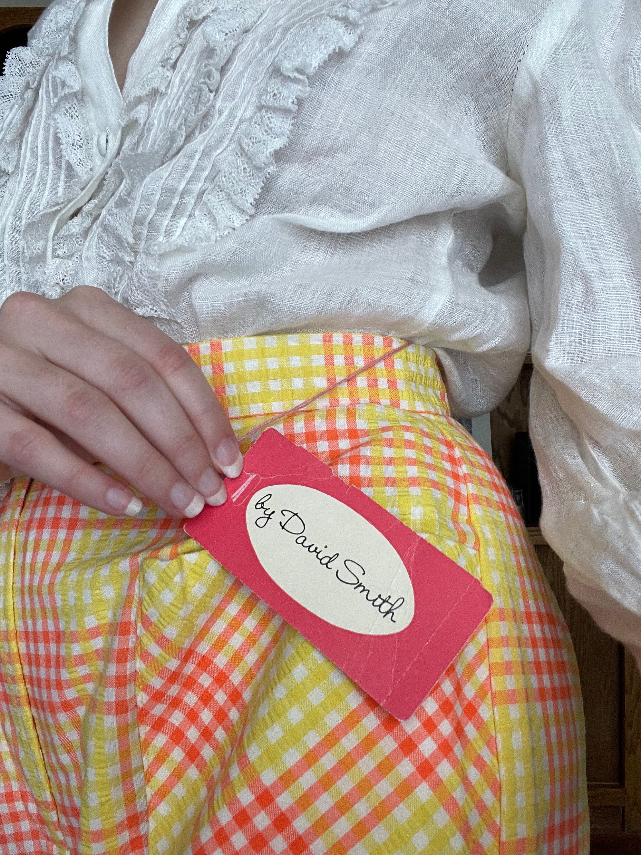 1970s NOS Bright Orange Yellow Pink Plaid High Waist Pants XXS - Etsy