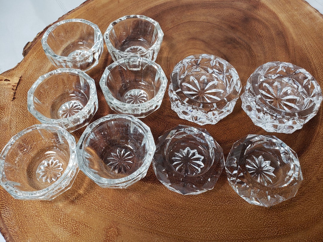 Instant Collection of 10 Individual Clear Glass and Crystal Salt ...