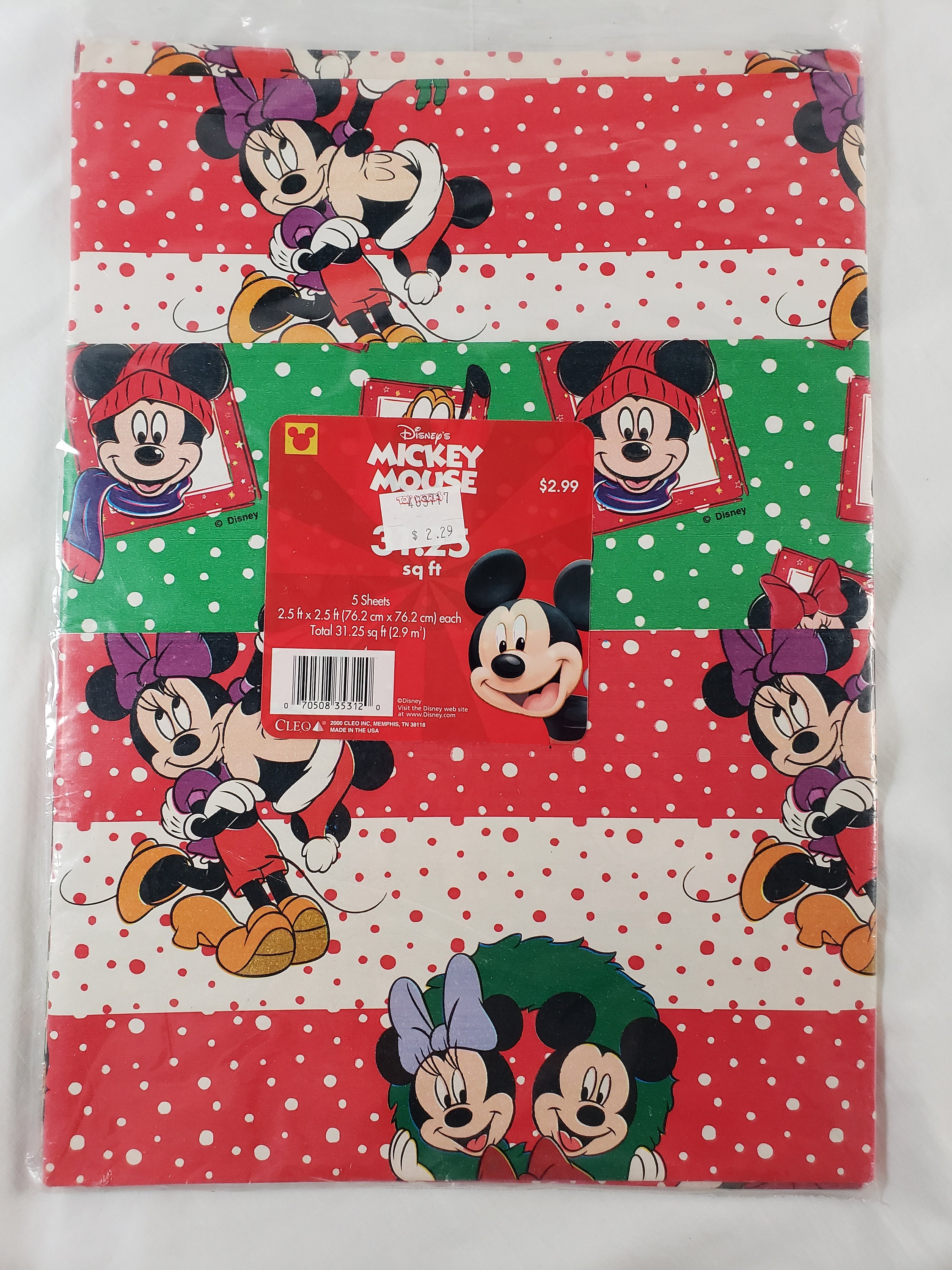 Vintage Christmas Mickey Mouse Folded Sheet Wrapping Paper - Etsy