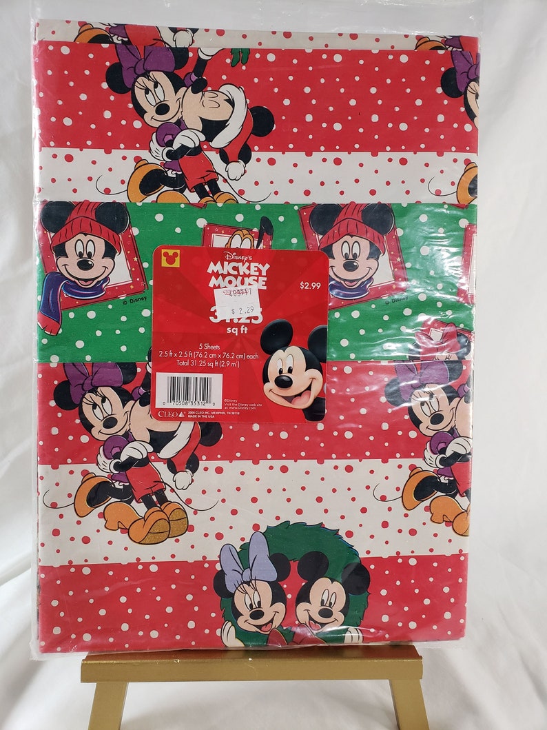 Vintage Christmas Mickey Mouse Folded Sheet Wrapping Paper - Etsy