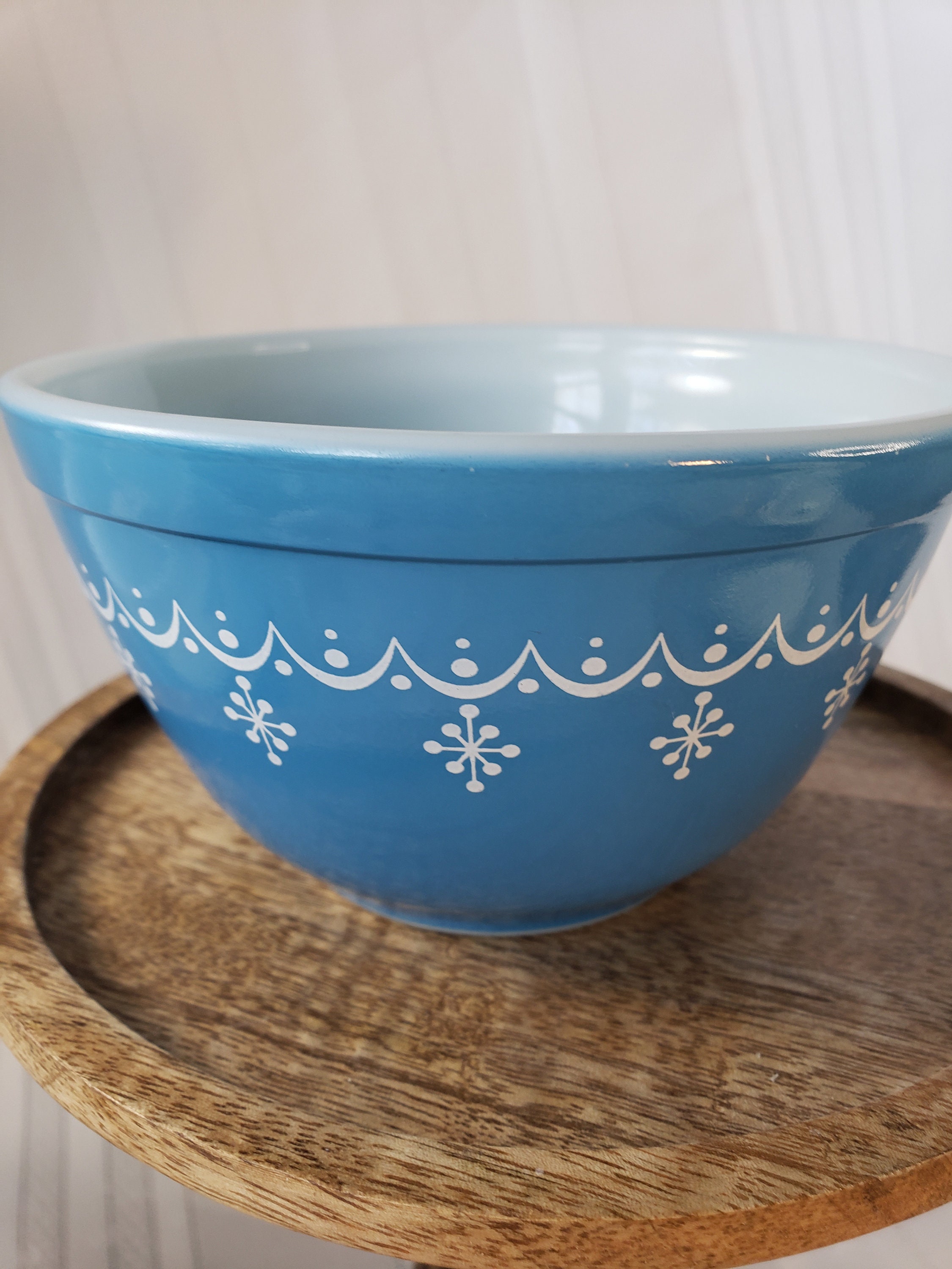 4 Piece Pyrex Ovenware Snowflake Garland Mixing Bowl Set - Etsy