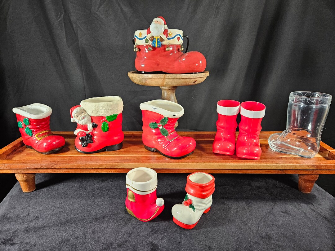 9 Piece Lot - Vintage Santa Boot Collection - Etsy