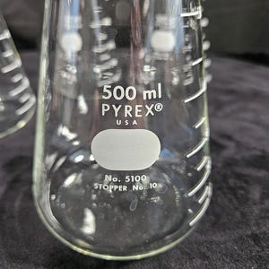 Set of 4 Pyrex Erlenmeyer 500 Ml Lab Flasks or Beakers. No. 5100. - Etsy