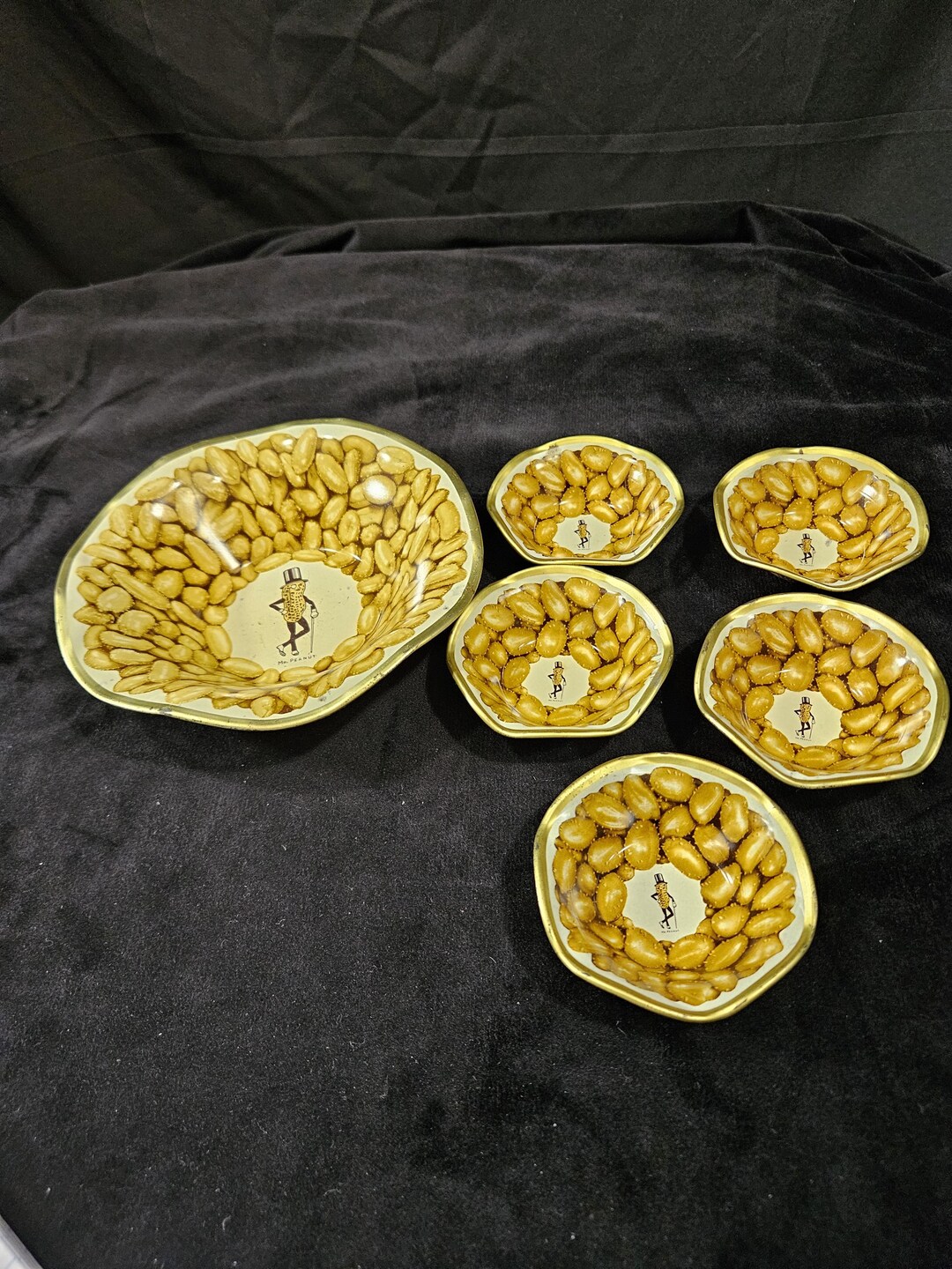 Vintage Mr. Peanuts Tin Metal Peanut Snack Set. Set of 6 Includes 1 ...