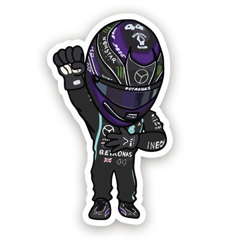 Lewis Hamilton Mercedes F1 Formula One Chibi Cartoon Color - Etsy