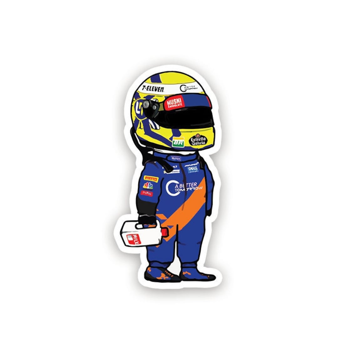 Lando Norris Mclaren F1 Formula One Chibi Cartoon Color Die Cut Vinyl ...