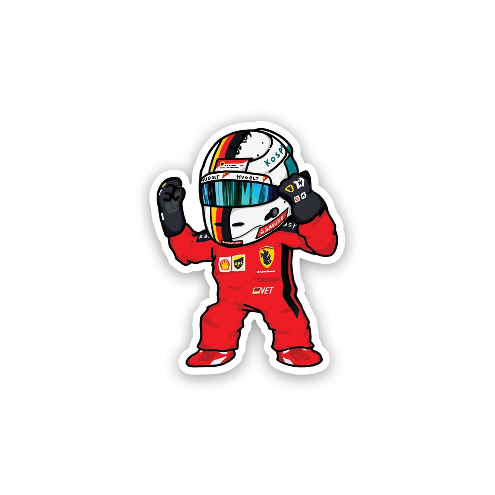 Sebastian Vetterl Ferrari F1 Formula One Chibi Cartoon Color - Etsy UK