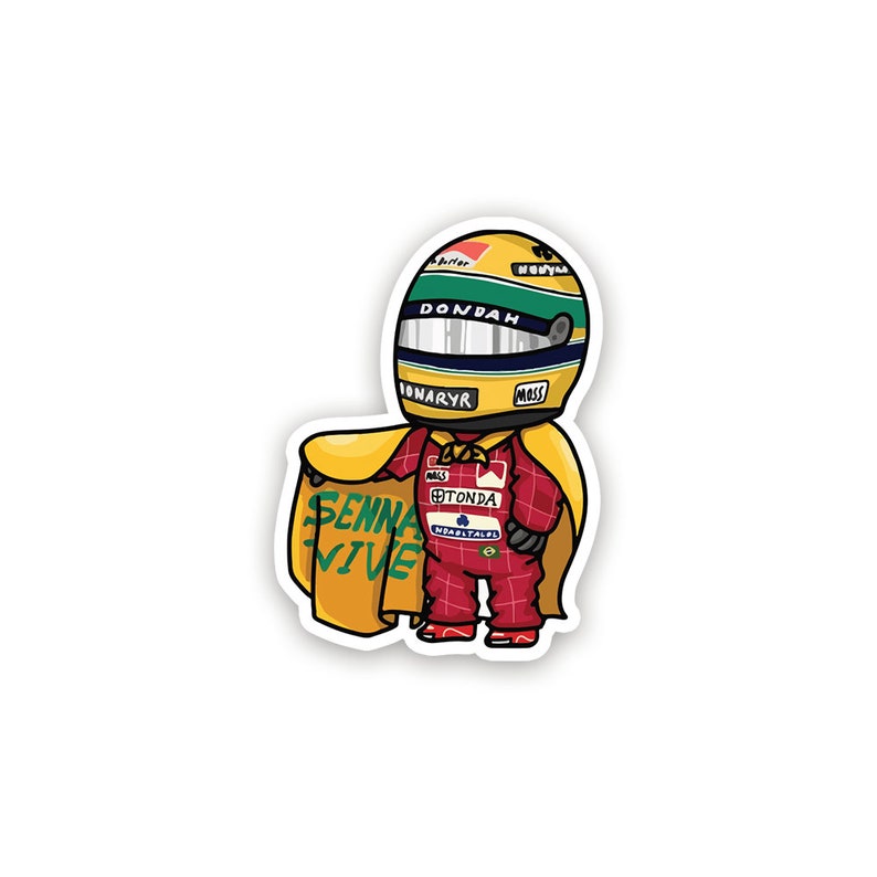 Ayrton Senna F1 Formula One Chibi Cartoon Color Sticker - Etsy