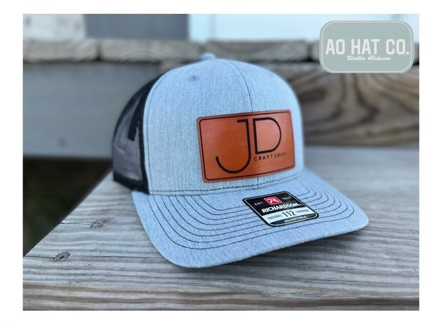 Custom Leather Patch Hats Logo Hats Laser Engraved Leather - Etsy