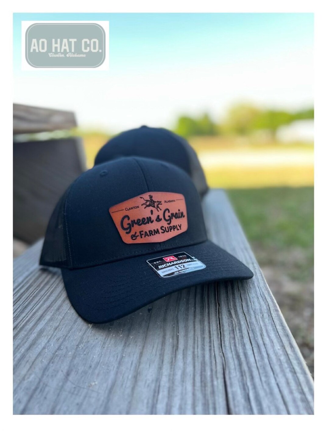 Custom Made Richardson 112 Trucker Leather Patch Hat, With Your ...