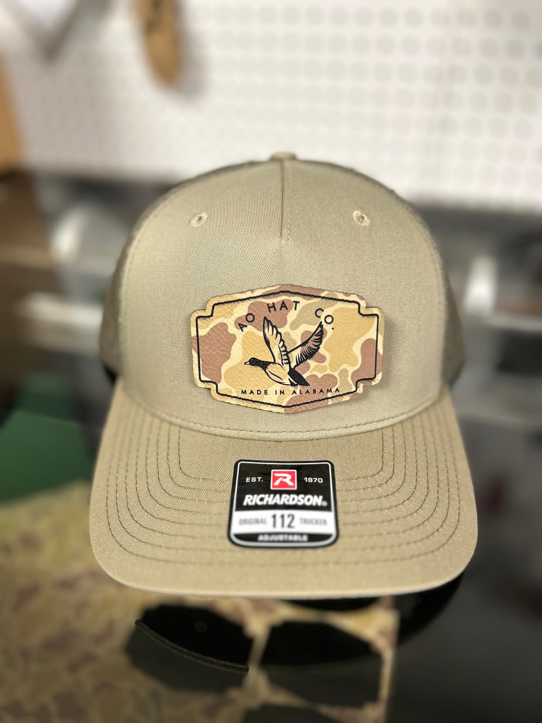 Custom Made Richardson 112 | Camo Leather Patch | Cow Tag Hat ...