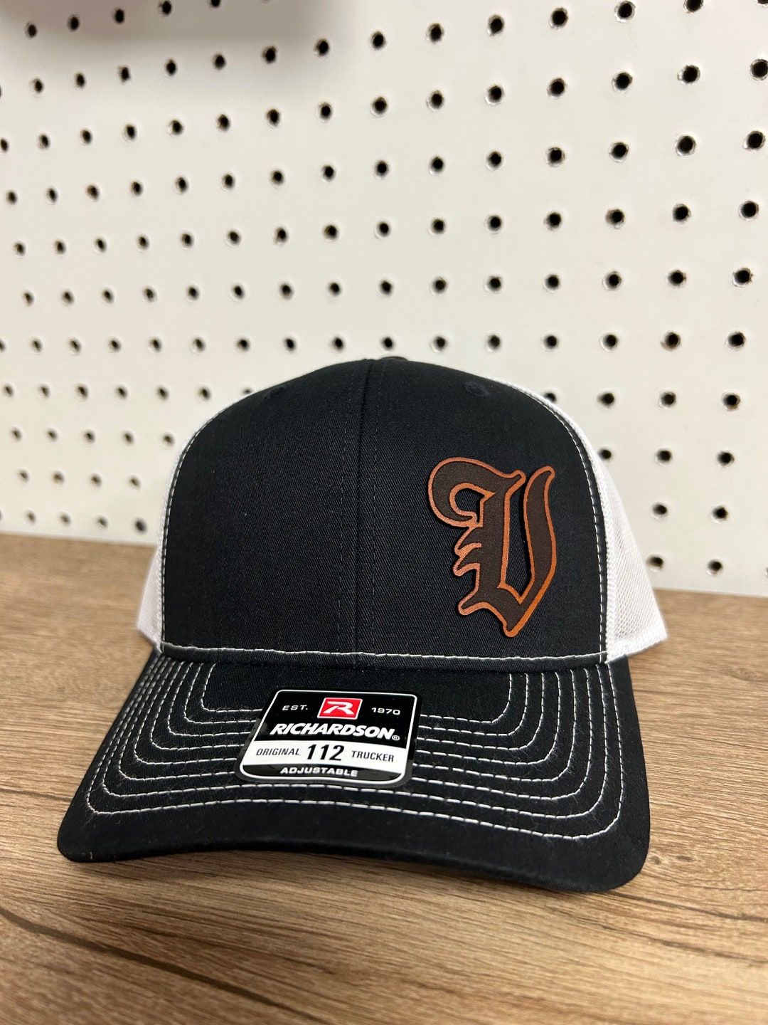 School Mascot Leather Patch Hat, Laser Engraved for School Brand, Team ...