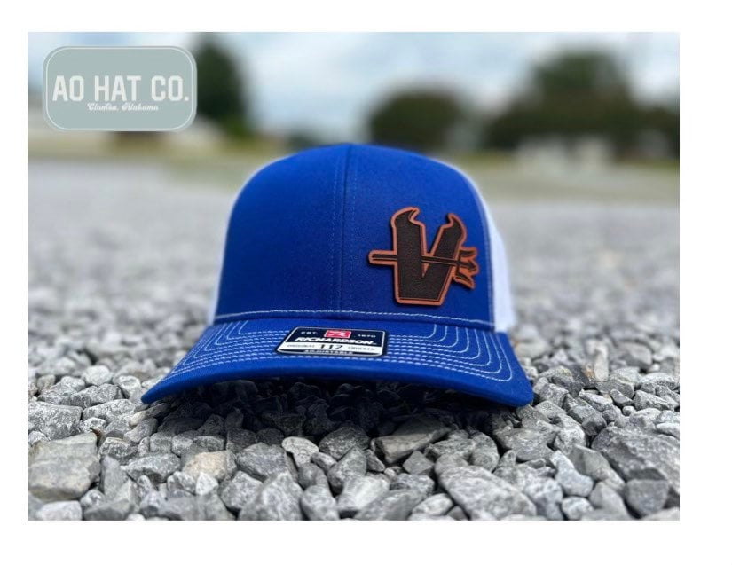 School Mascot Leather Patch Hat, Laser Engraved for School Brand, Team ...