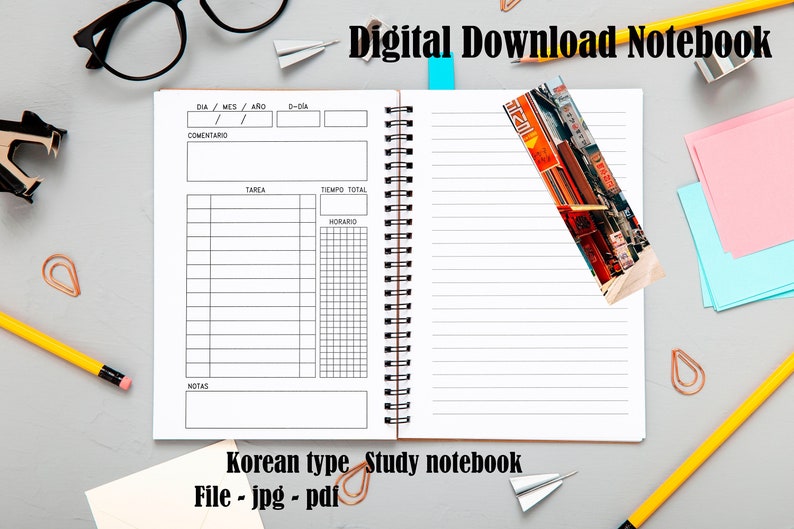 KOREAN STUDY NOTEBOOK - Etsy