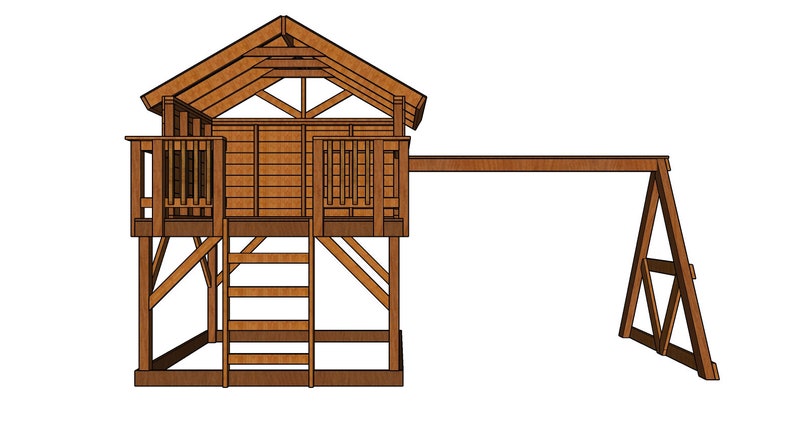 8'x8' Playhouse With Swing-set Plans PDF - Etsy