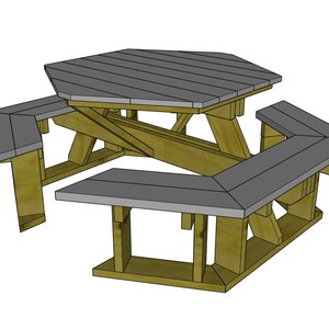 Hexagonal Picnic Table Digital Plans PDF - Etsy