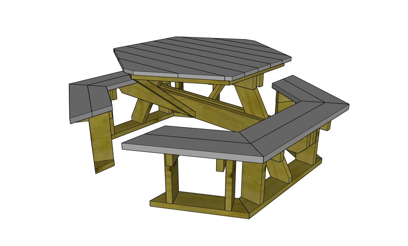 Hexagonal Picnic Table Digital Plans PDF - Etsy