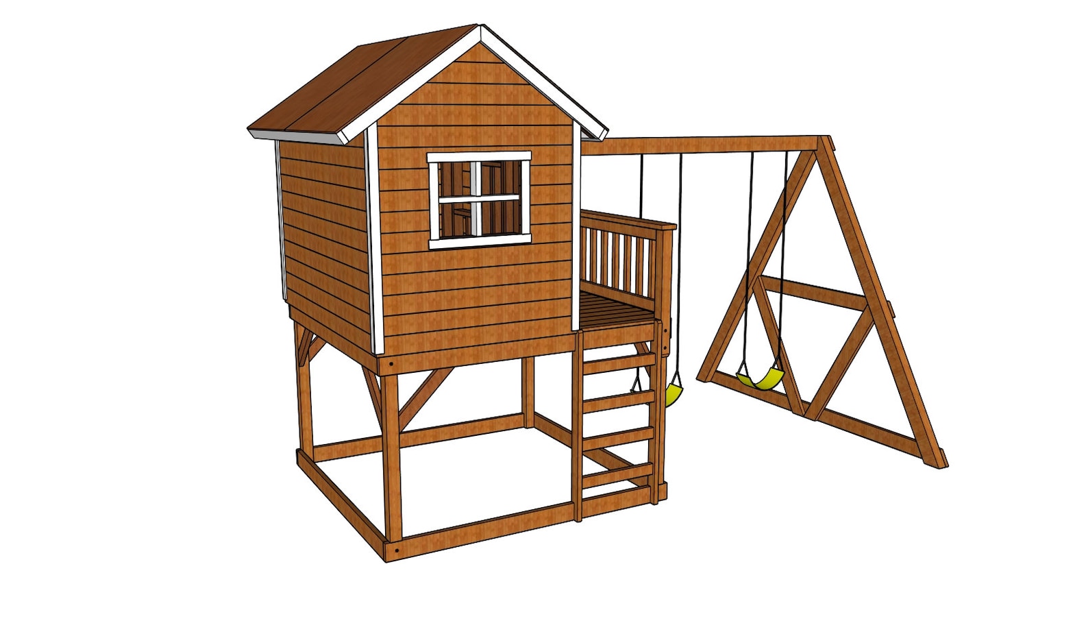 8X8 Sideways Playhouse W/ Swing-set Plans PDF - Etsy