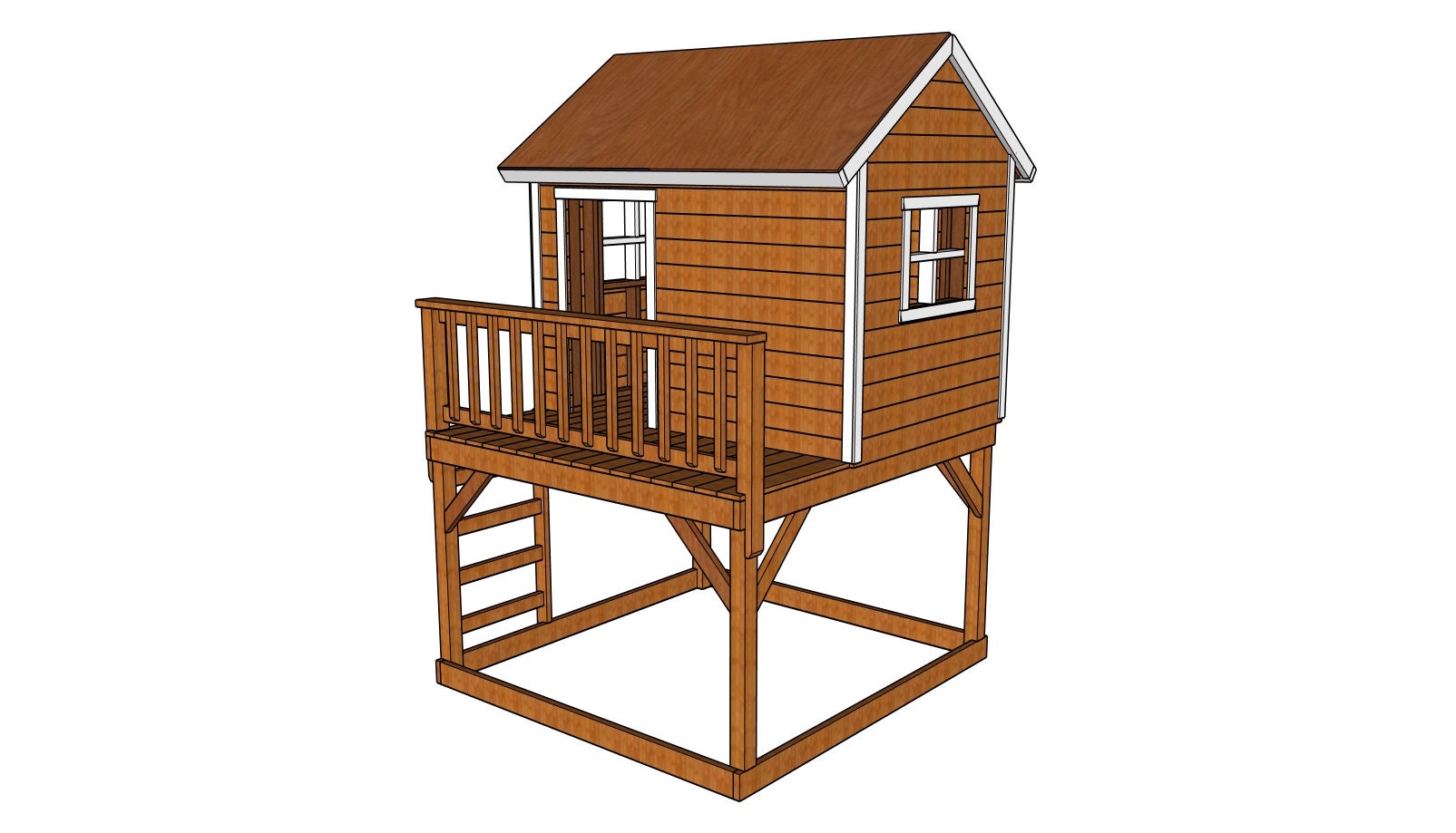 8x8 Sideways Playhouse Plans PDF - Etsy