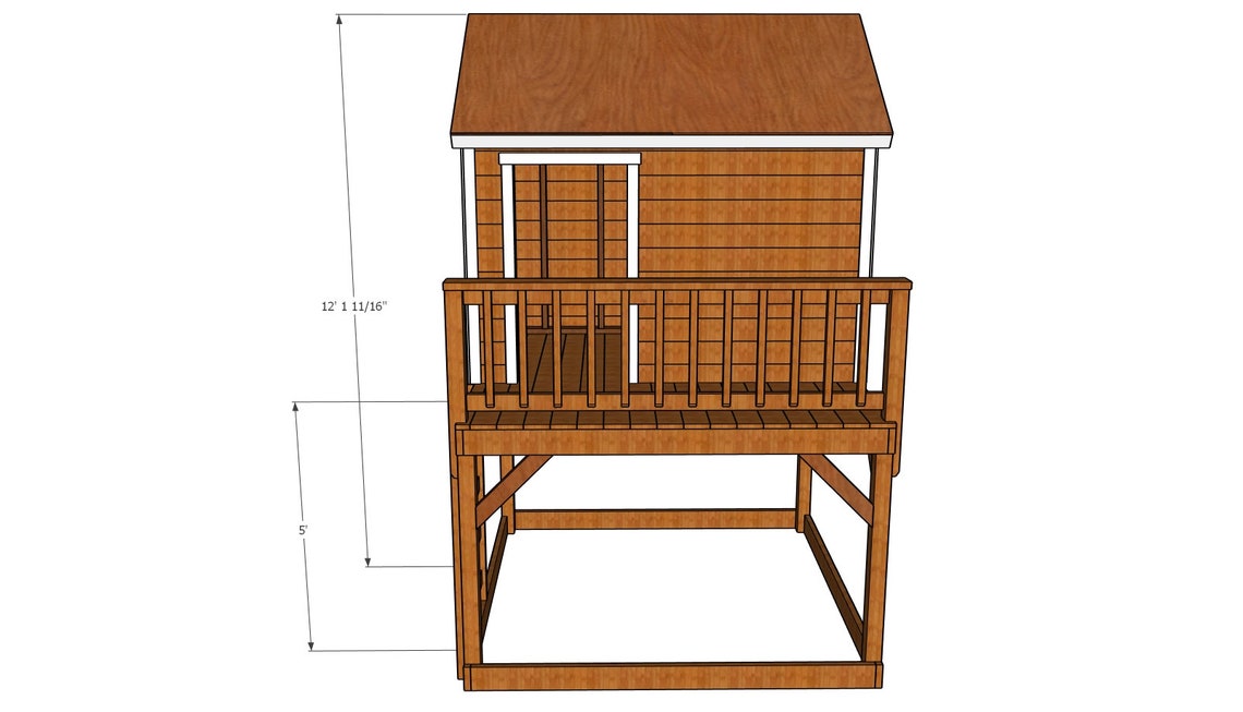 8X8 Sideways Playhouse W/ Swing-set Plans PDF - Etsy
