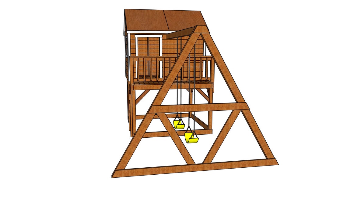8X8 Sideways Playhouse W/ Swing-set Plans PDF - Etsy
