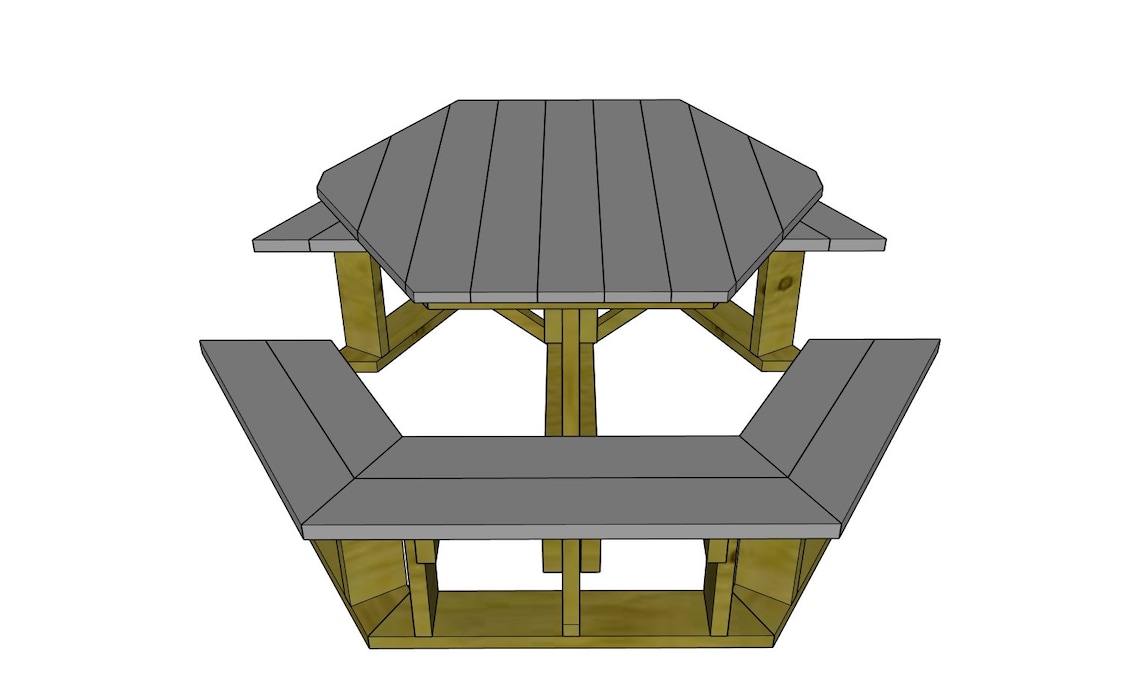 Hexagonal Picnic Table Digital Plans PDF - Etsy