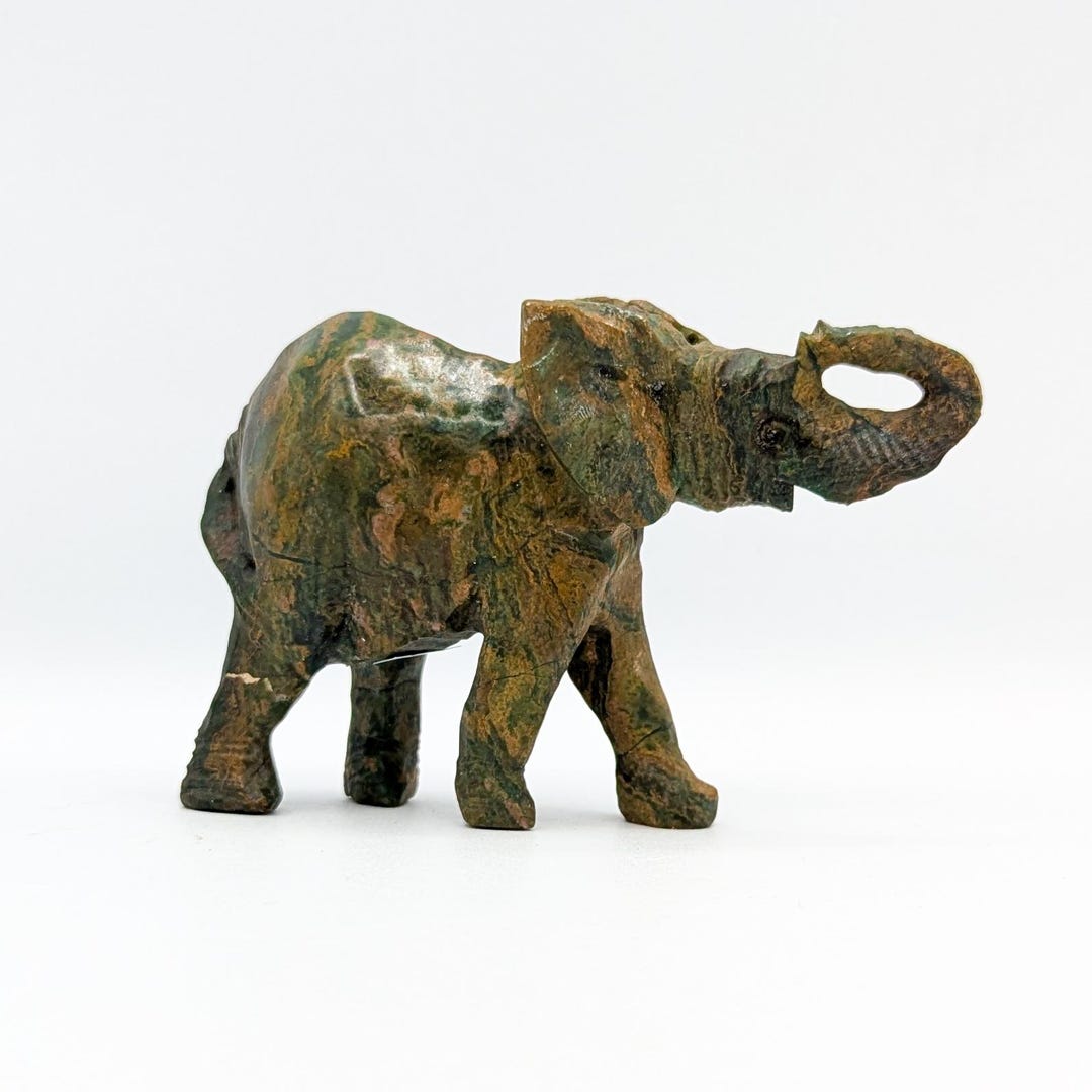 Elephant Carvings - Hand Carved Elephant - Butter Jade - Verdite ...