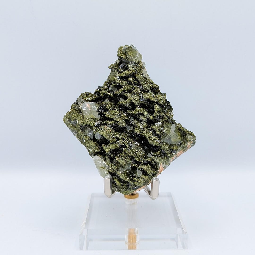 Forest Quartz Crystal - Epidote With Quartz Crystals - Forest Epidote ...