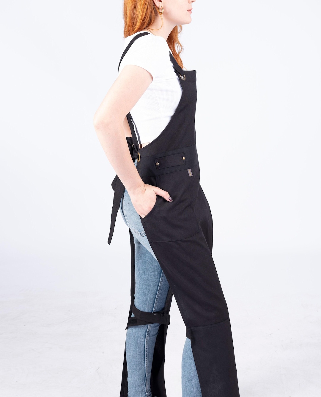 Custom Black Split Leg Pottery Apron | Waterproof Waxed Canvas ...