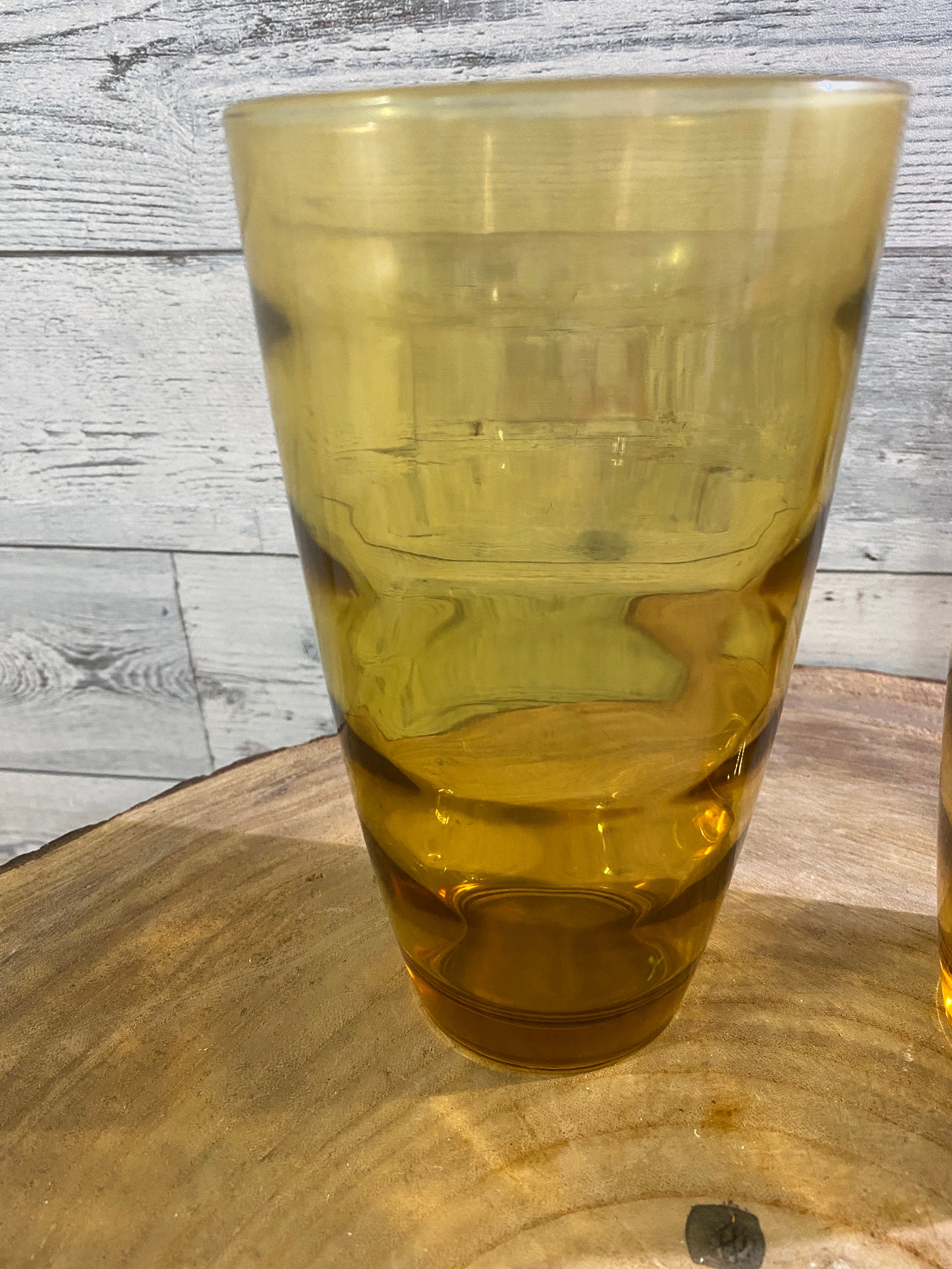 Vintage Amber Tumblers Continental Can Company Ripple - Etsy